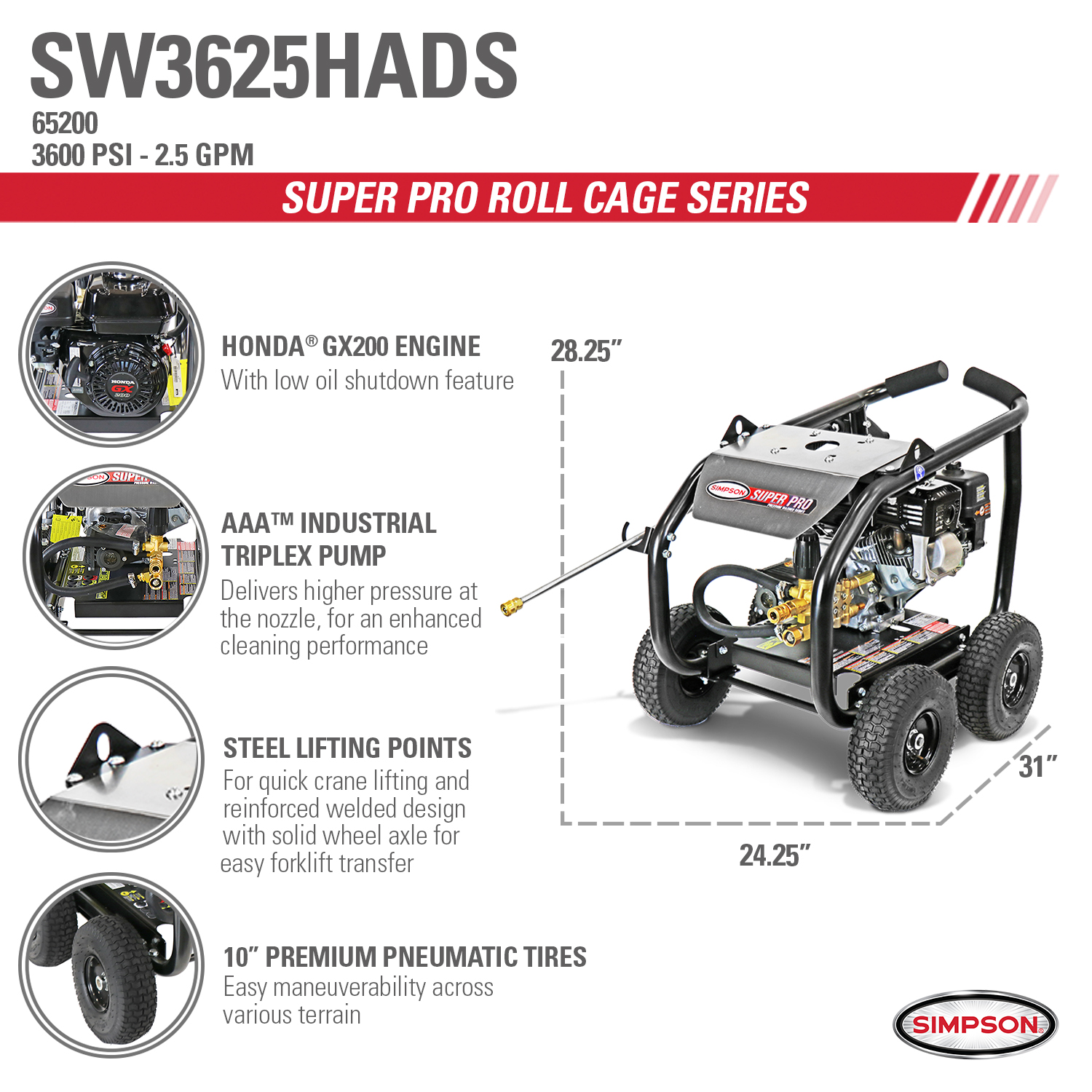 SuperPro Roll-Cage SW3625HADS|Simpson