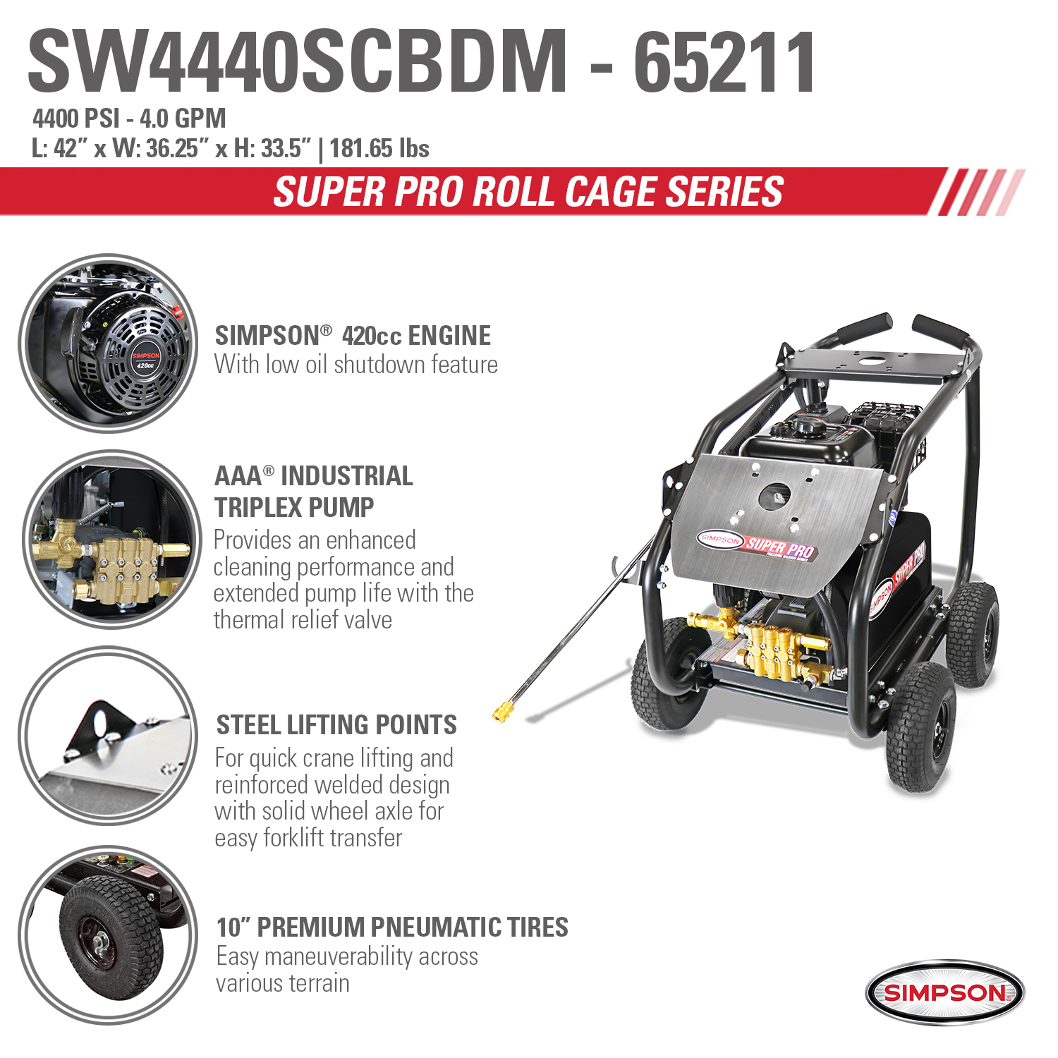 SuperPro Roll-Cage SW4440SCBDM|Simpson